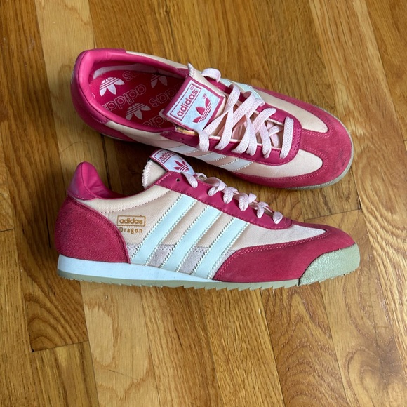 adidas | Shoes | Rare Adidas Hot Pink Soft Pink And White Sneakers ...